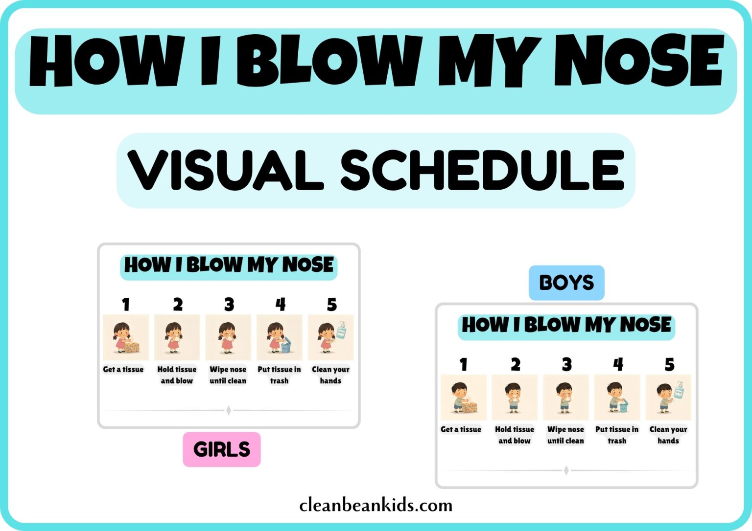 Free Printable Visual Schedule: How to Blow Your Nose for Kids ...