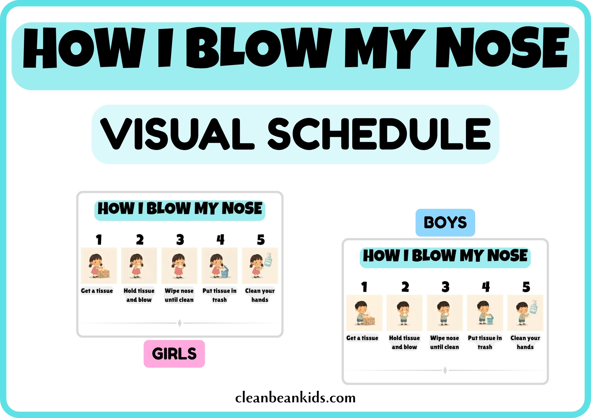 Free Printable Visual Schedule: How to Blow Your Nose for Kids ...