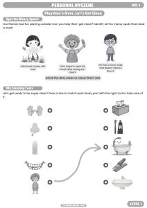 Personal Hygiene Worksheets - Level 1 - CleanBeanKids