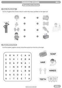 Personal Hygiene Worksheets - Level 1 - CleanBeanKids
